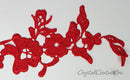 Red Floral Lace Embroidered Applique – Crystal Couture